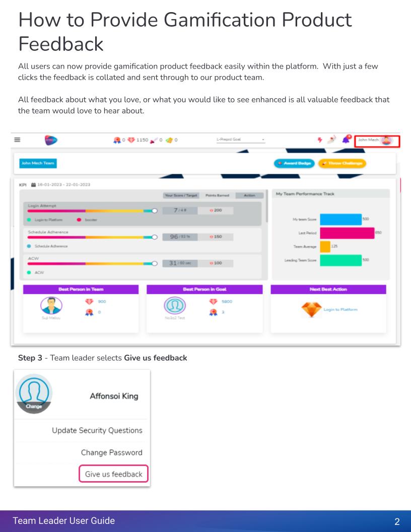 Team Leader - How to Provide Gamification Product Feedback – Datagamz